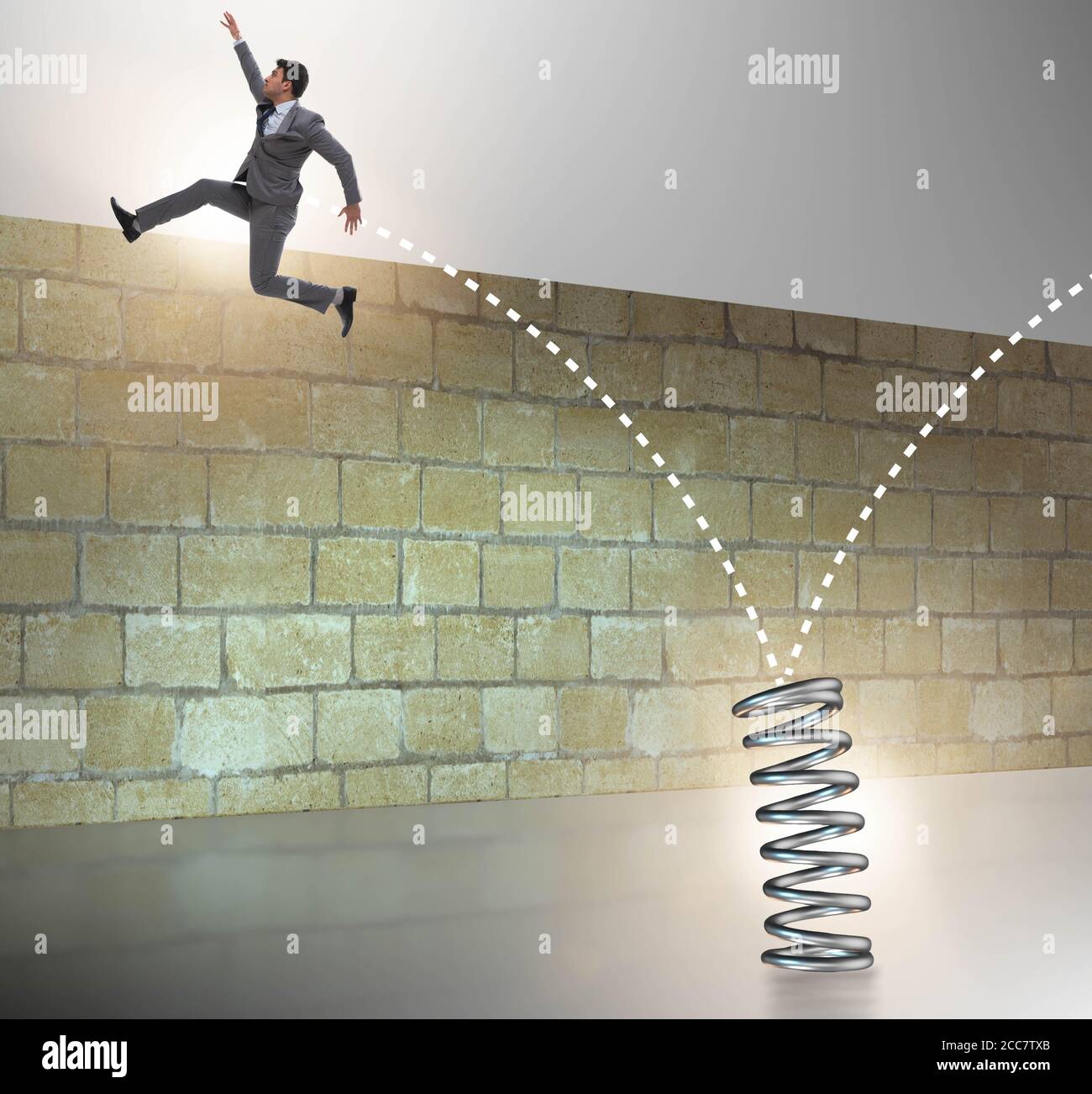 Man jumping over stone wall hi-res stock photography and images - Alamy