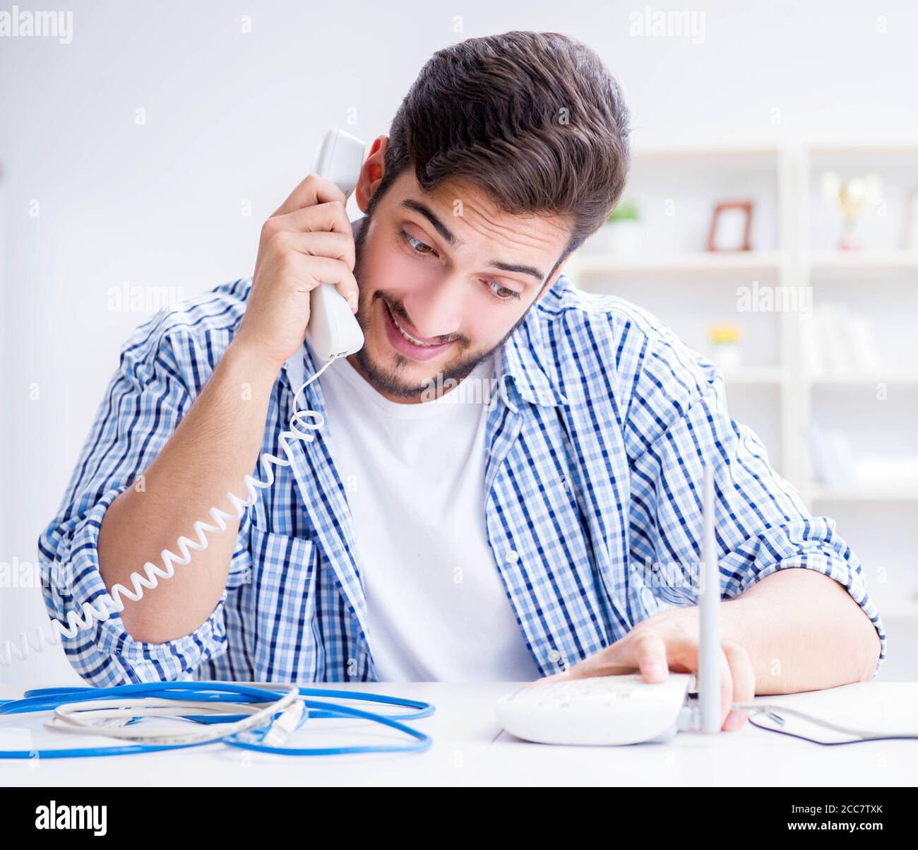 The man enjoying fast internet connection Stock Photo - Alamy