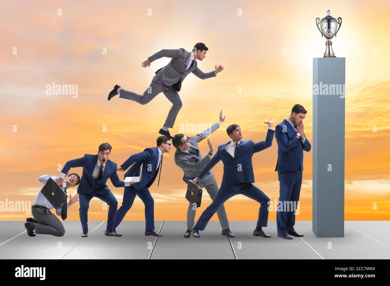 Career progression concept with businessman climbing the stairs Stock ...