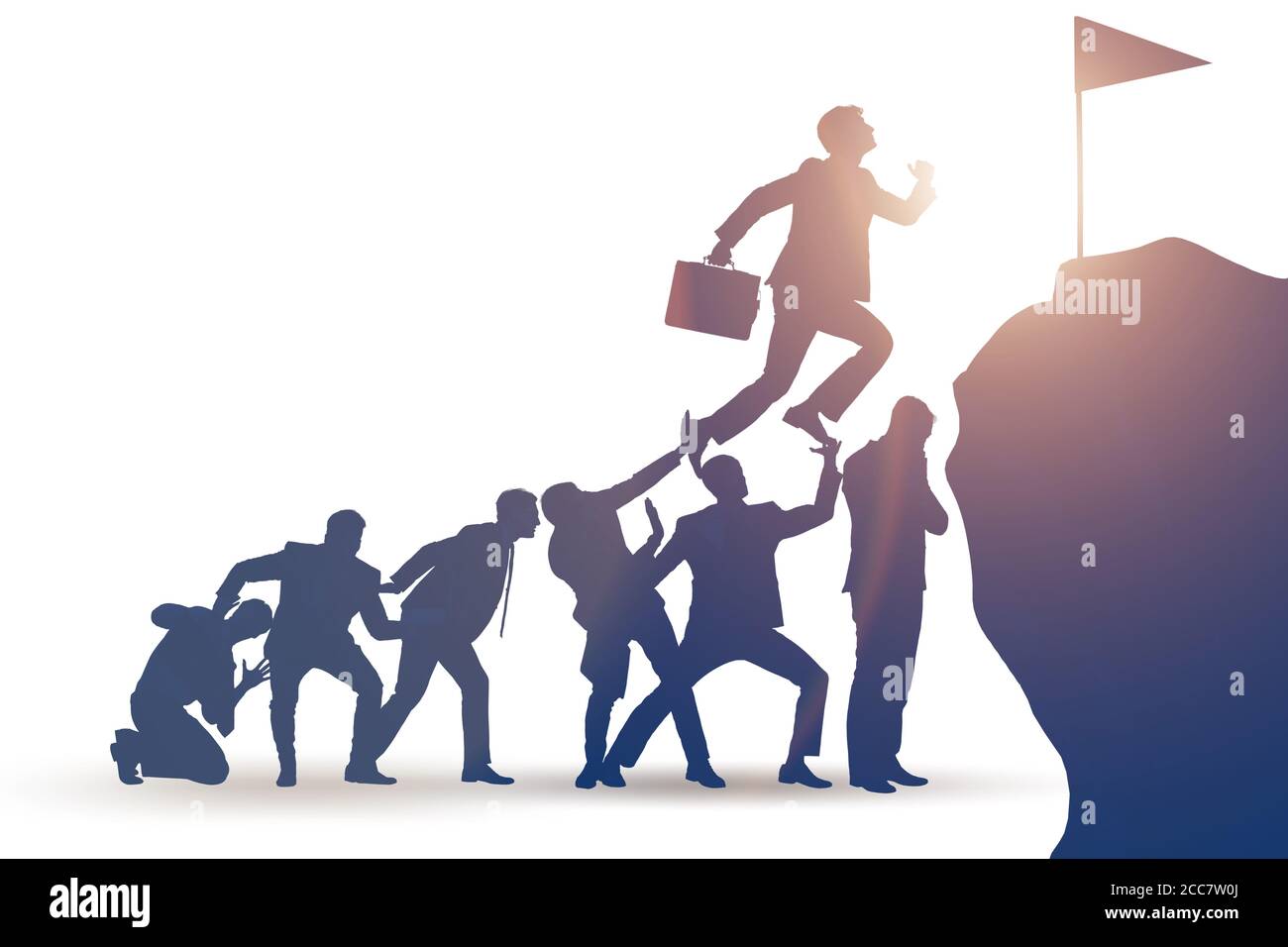 Career progression concept with businessman climbing the stairs Stock ...