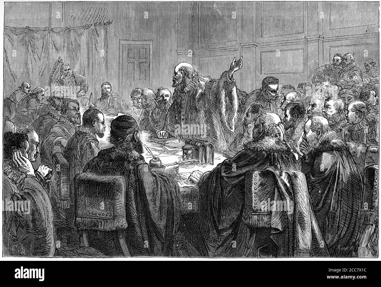 Engraving of Simon Episcopius (1583 – 1643) Dutch theologian and ...