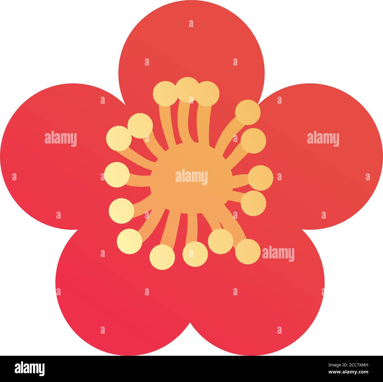 Chinese flower gradient style icon design, China culture asia and ...