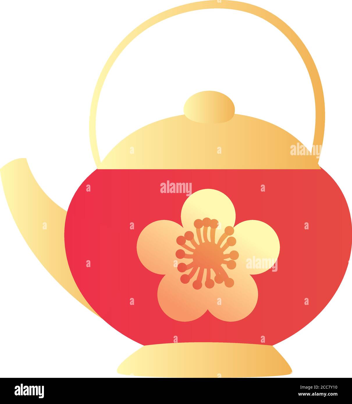 Chinese tea pot gradient style icon design, China culture asia and ...