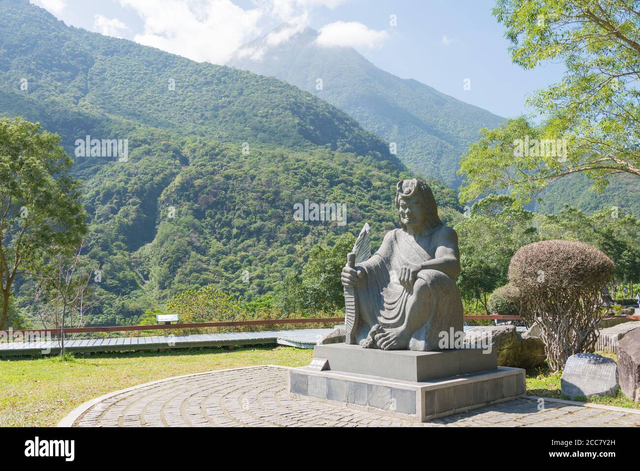 Hualien, Taiwan - Statue of Taroko people at Taroko National Park ...