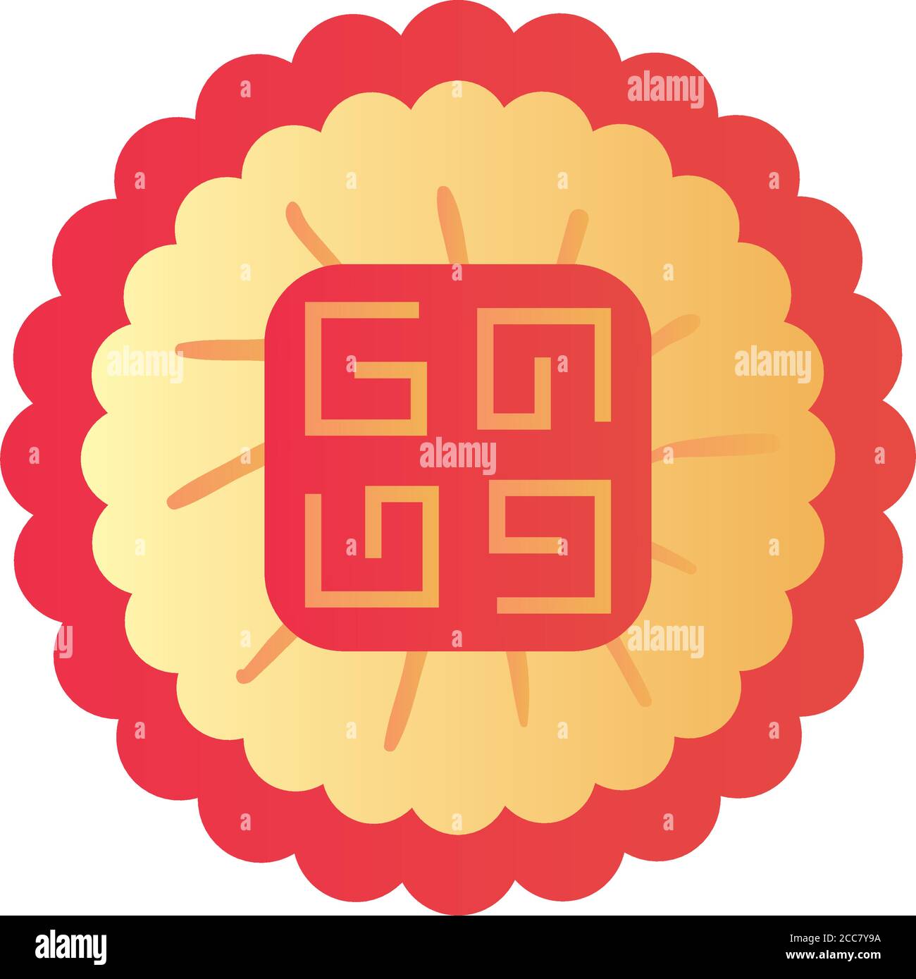 Chinese seal stamp gradient style icon design, China culture asia and ...