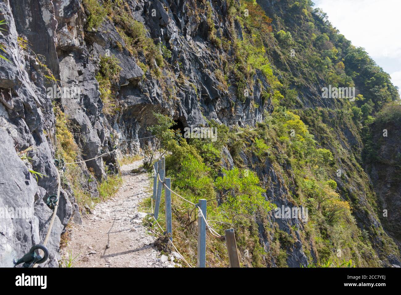 Hualien, Taiwan - Zhuilu Cliff at Zhuilu Old Road in Taroko National ...