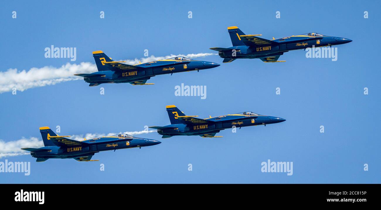 The amazing Blue Angels put on a great air show demonstration Stock ...