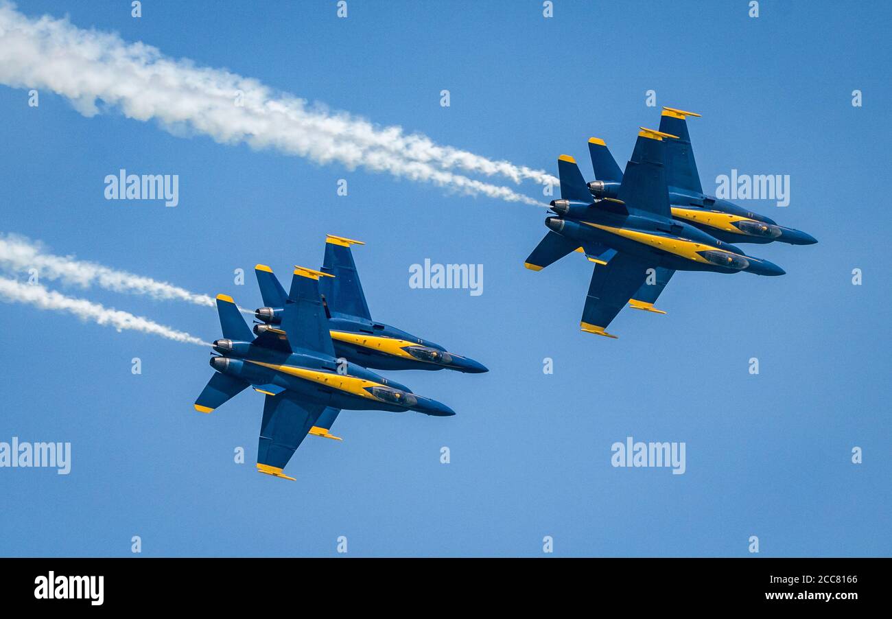 The amazing Blue Angels put on a great air show demonstration Stock ...