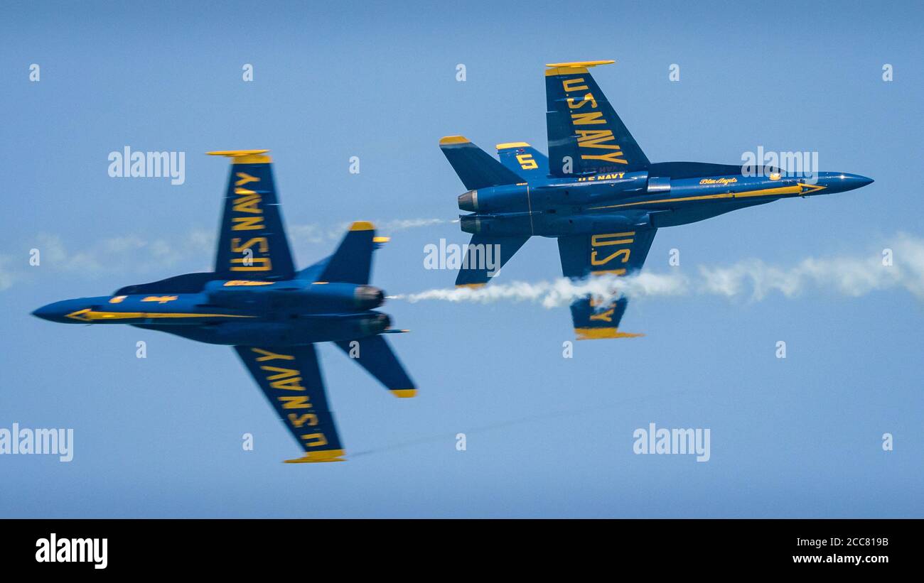 The amazing Blue Angels put on a great air show demonstration Stock ...