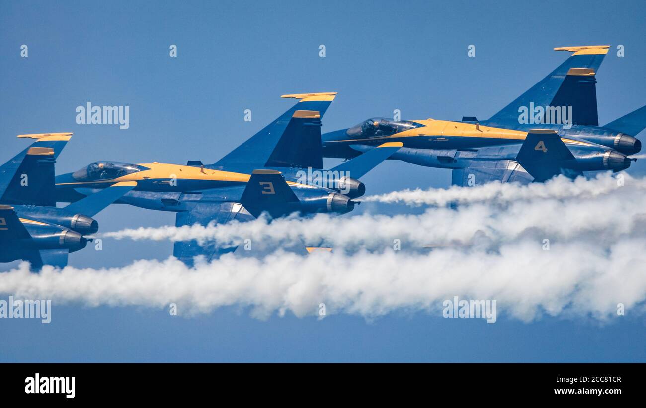 The amazing Blue Angels put on a great air show demonstration Stock ...