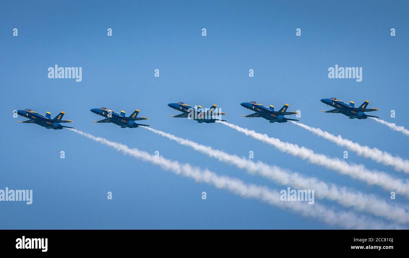 The amazing Blue Angels put on a great air show demonstration Stock ...