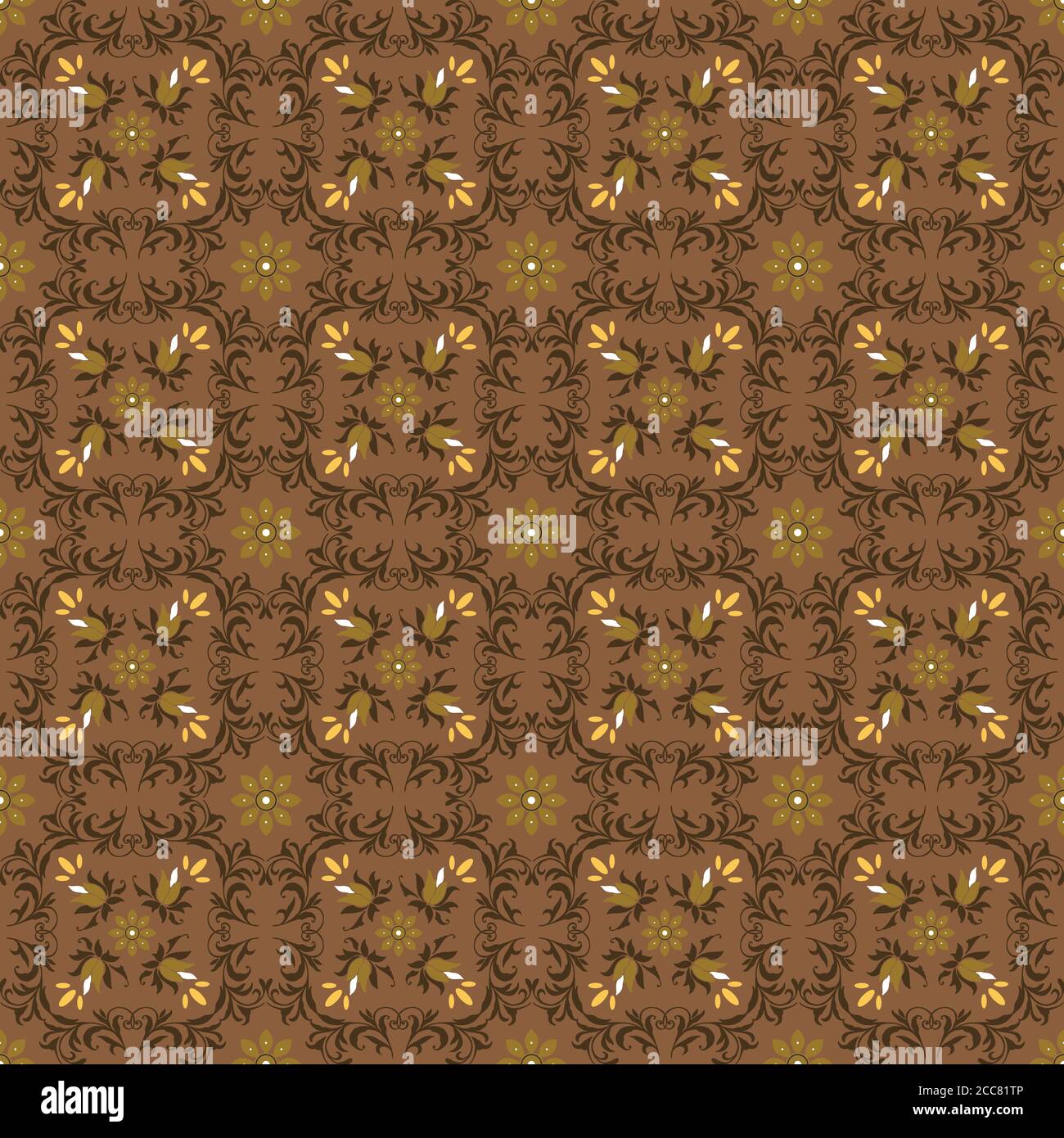 Elegance flower motifs on Bantul batik design with brown color design ...