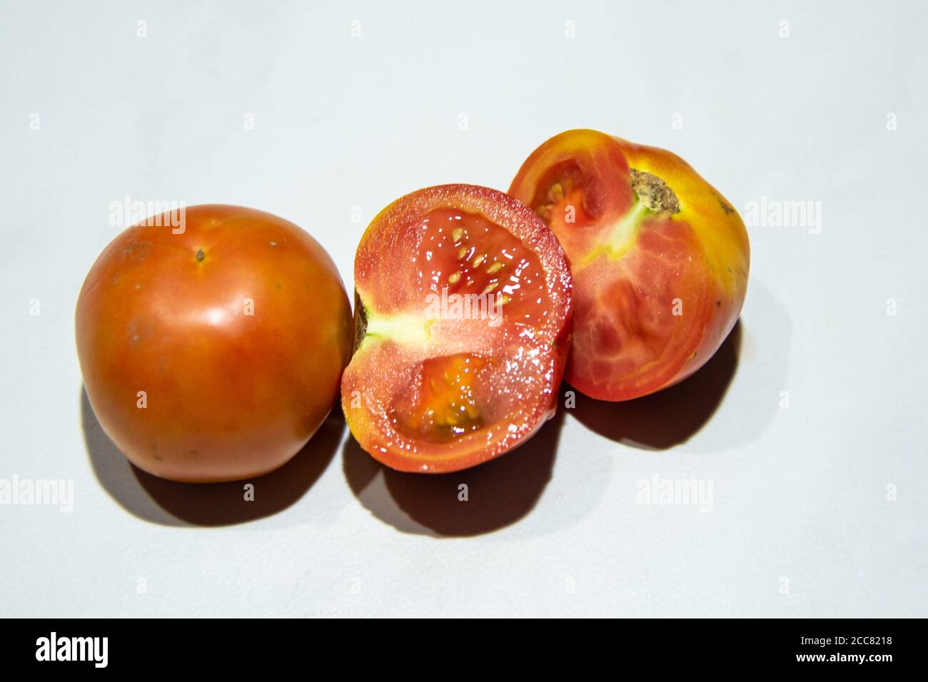 Fruit of Solanum lycopersicum, horticultural plant grown worldwide. Its ...