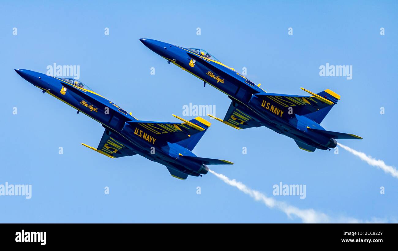 The amazing Blue Angels put on a great air show demonstration Stock ...
