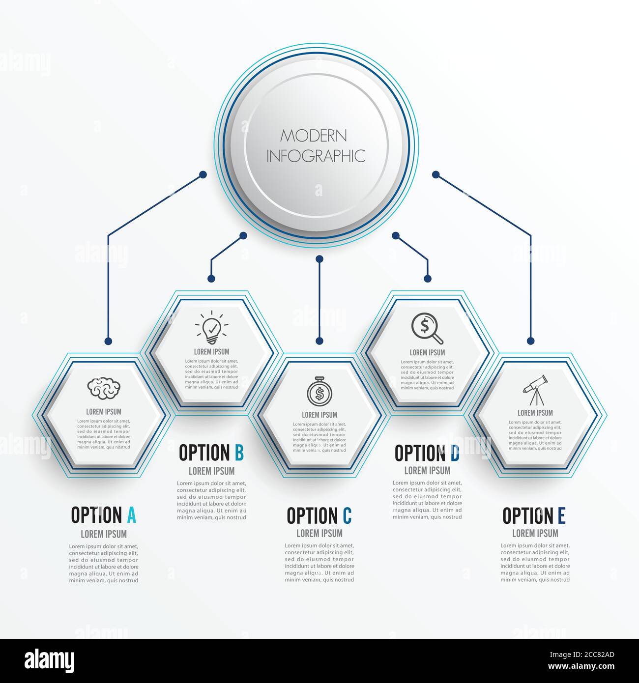 Abstract digital five options. Vector illustration can be used for ...