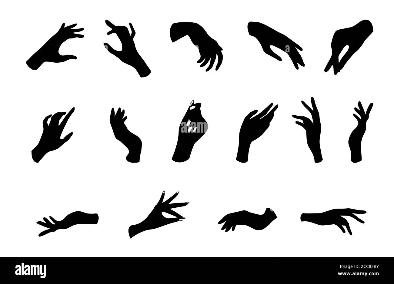 Women Hand Icons Elegant Female Hands Of Different Gestures Vector