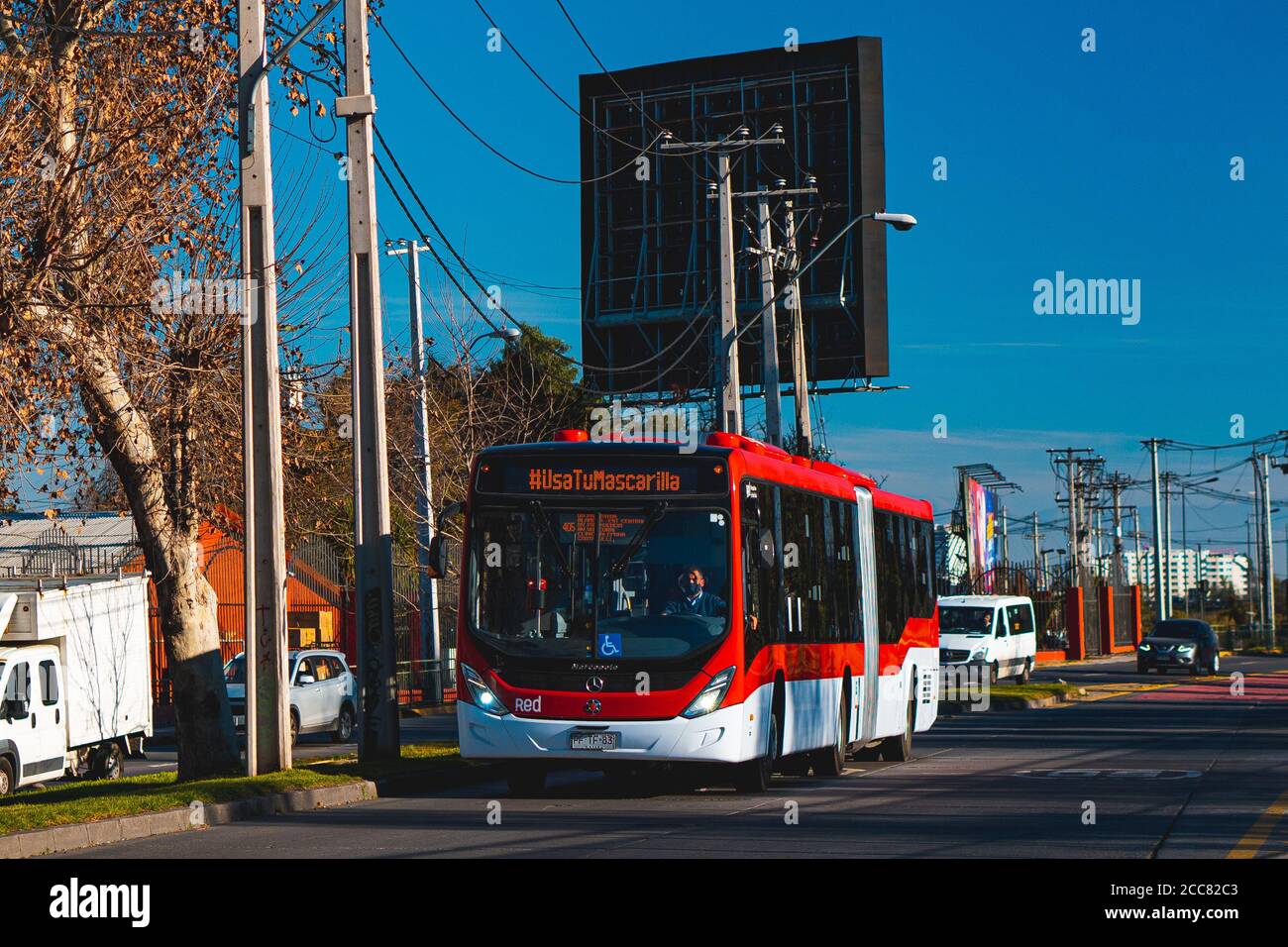 Santiago, Chile - July 2020: A Transantiago / Red Movilidad bus in ...