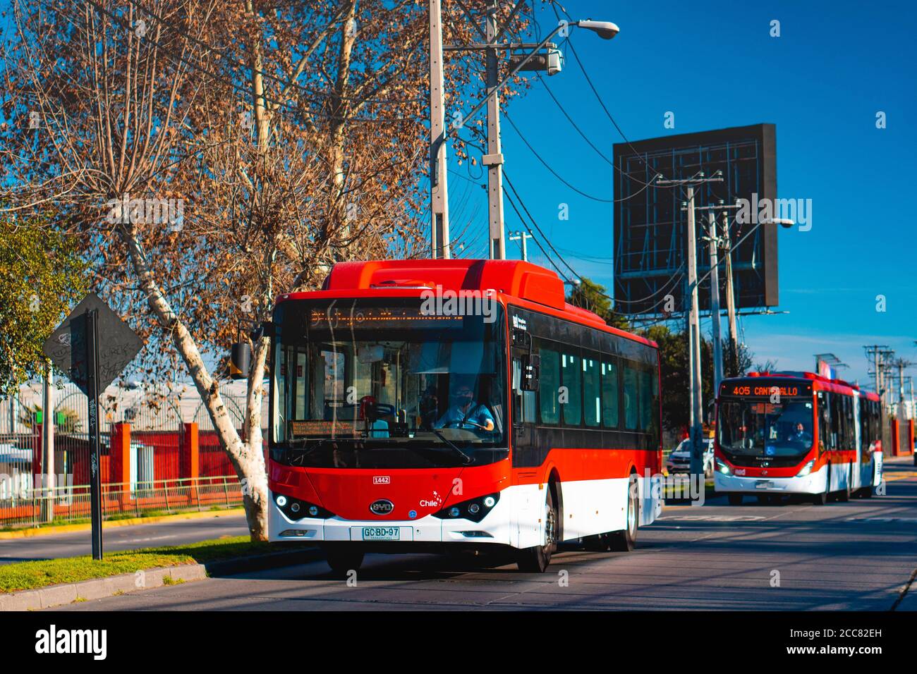 Santiago, Chile - July 2020: A Transantiago / Red Movilidad bus in ...