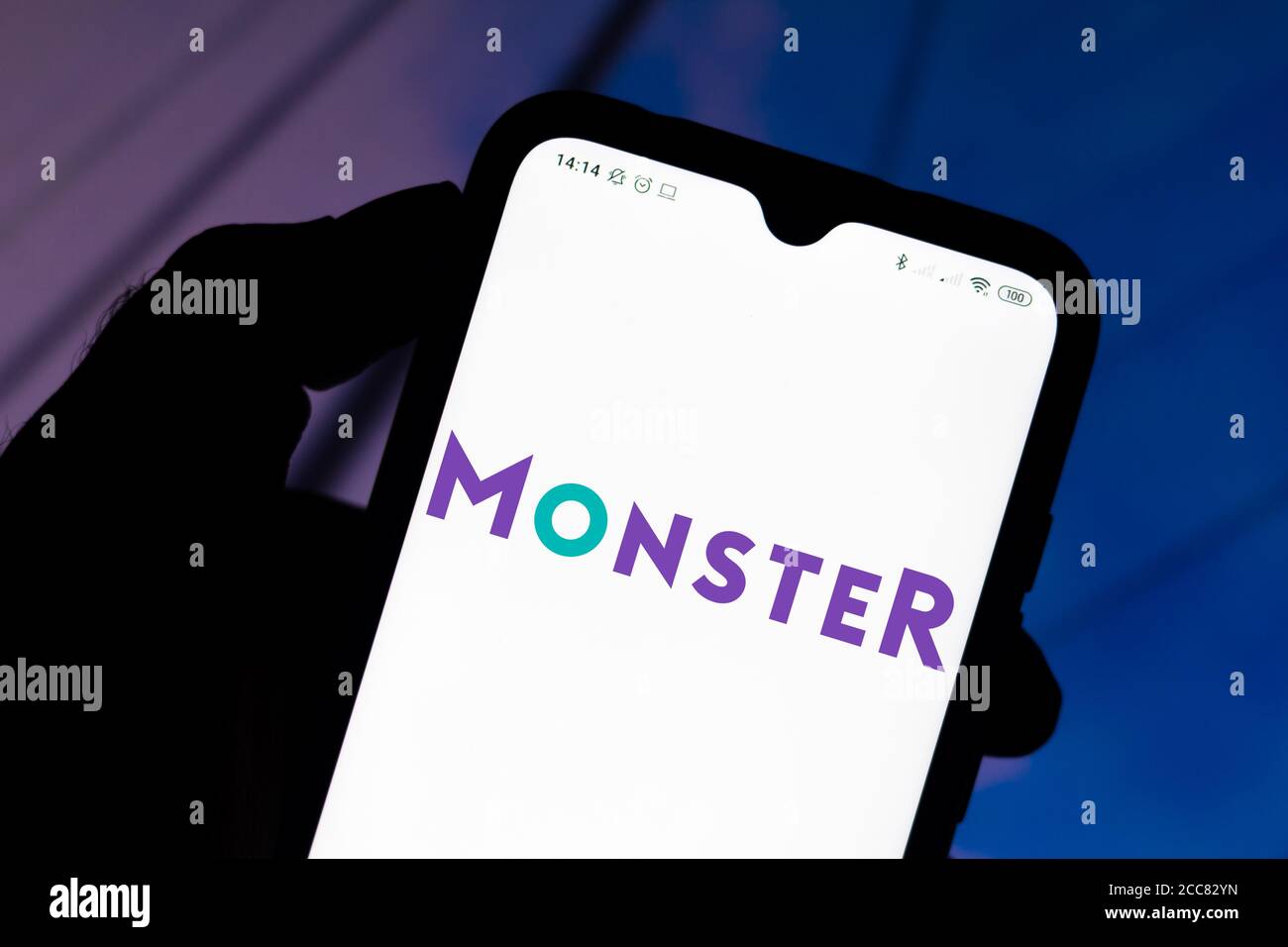 In this photo illustration the Monster Worldwide logo seen displayed on ...