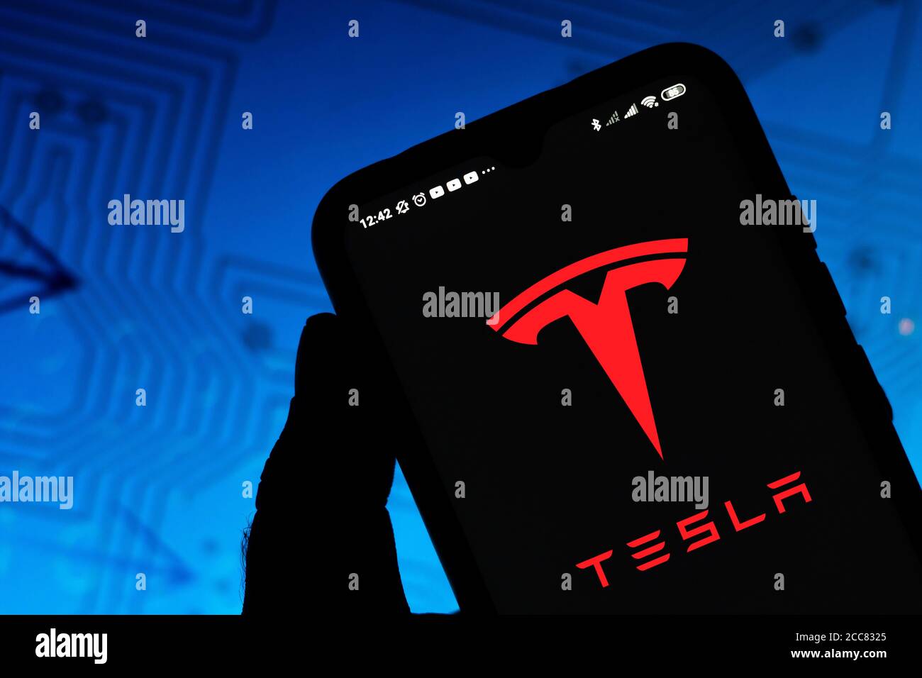 Tesla sign displayed on hi-res stock photography and images - Alamy