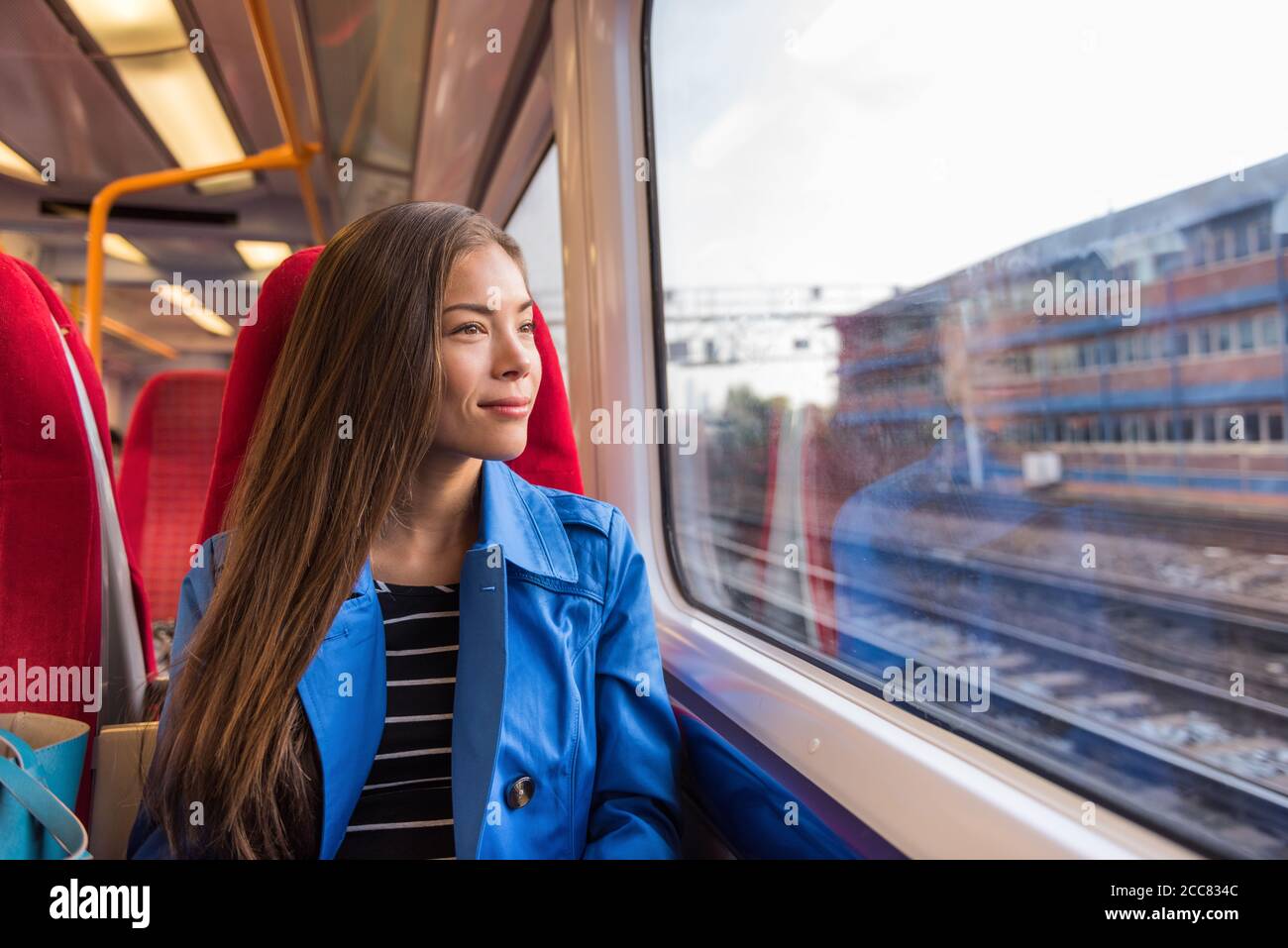 Business girl on train hi-res stock photography and images - Alamy
