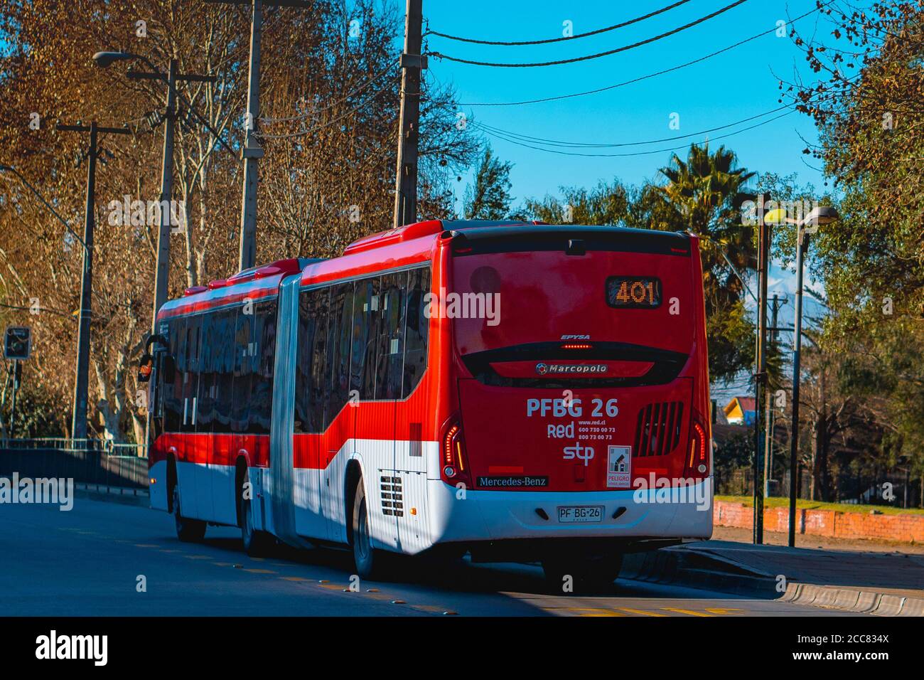 Santiago, Chile - July 2020: A Transantiago / Red Movilidad bus in ...