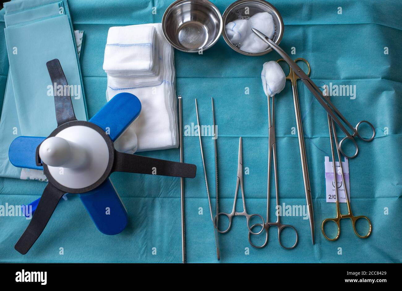 an operating table is prepared for a proctological operation Stock ...