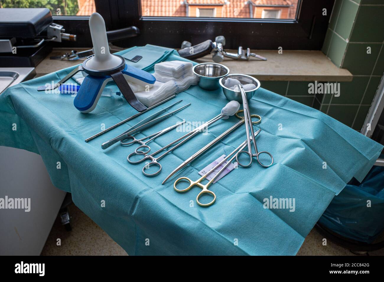 an operating table is prepared for a proctological operation Stock ...