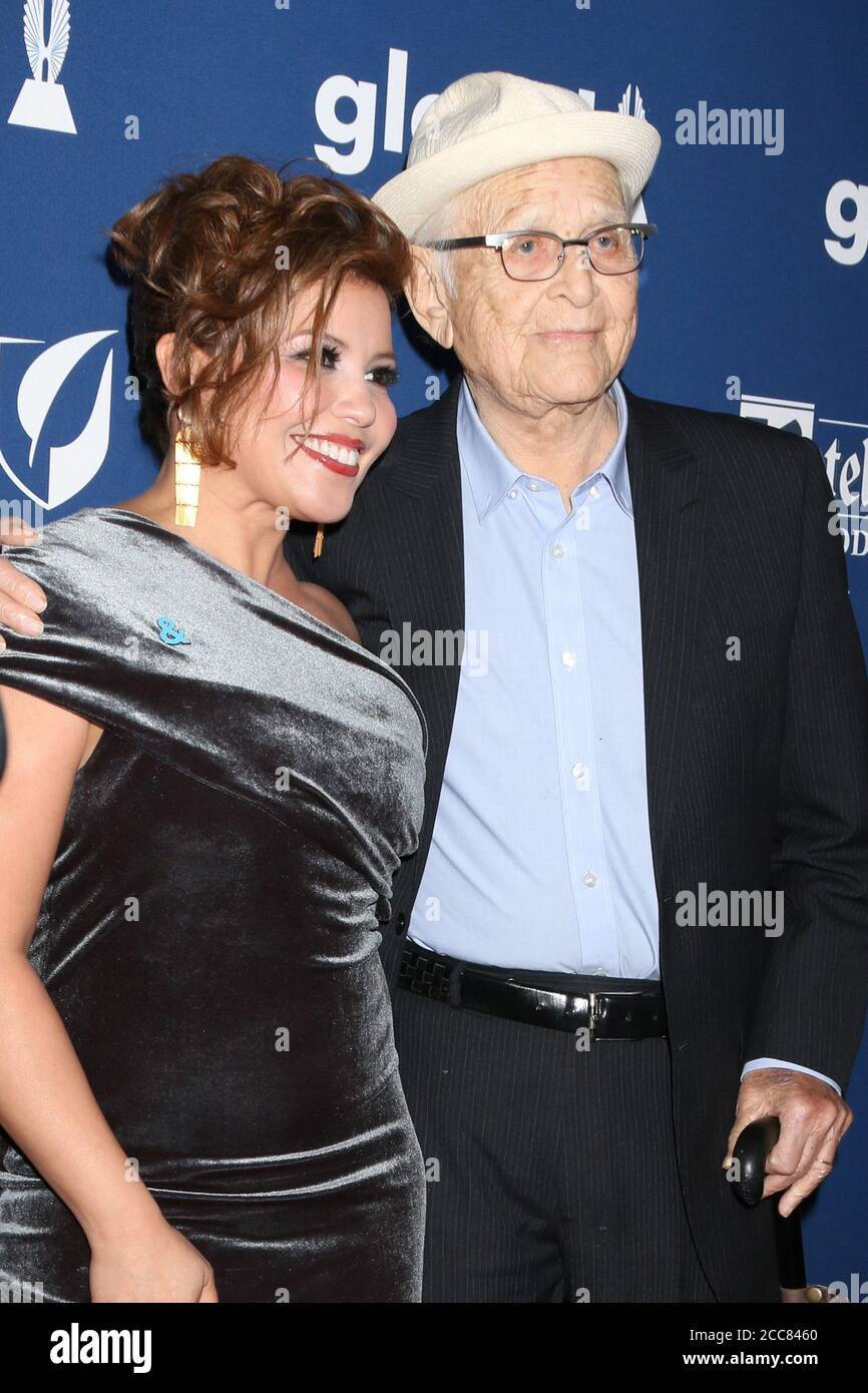 LOS ANGELES - APR 12: Justina Machado, Norman Lear at GLAAD Media ...