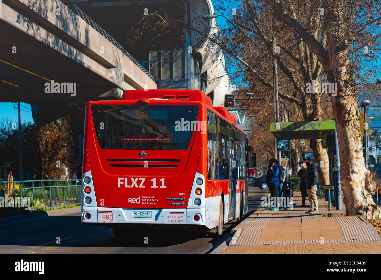 Santiago, Chile - July 2020: A Transantiago / Red Movilidad bus in ...