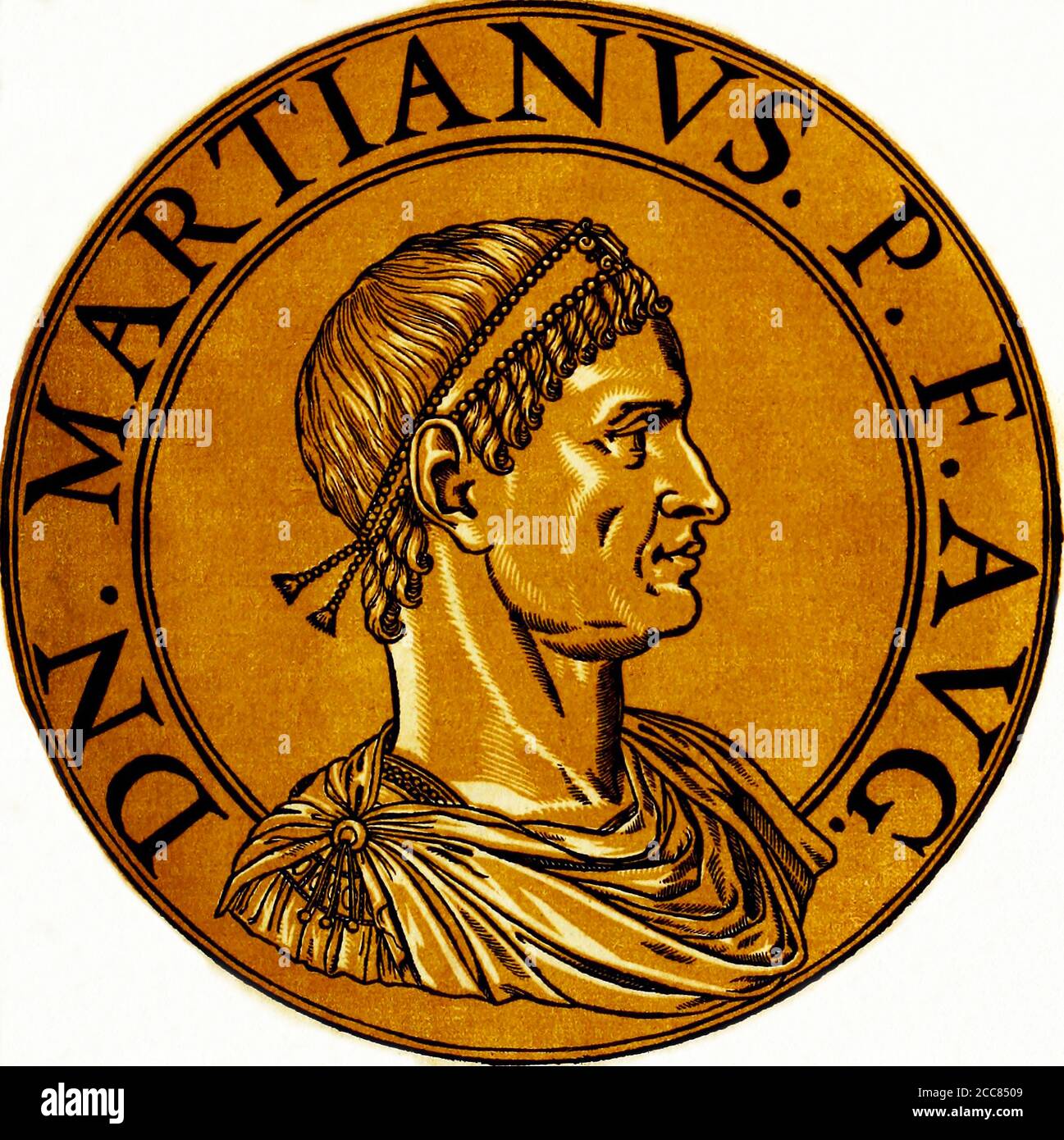 Turkey / Byzantium: Marcian (392-457), Byzantine emperor, from the book ...