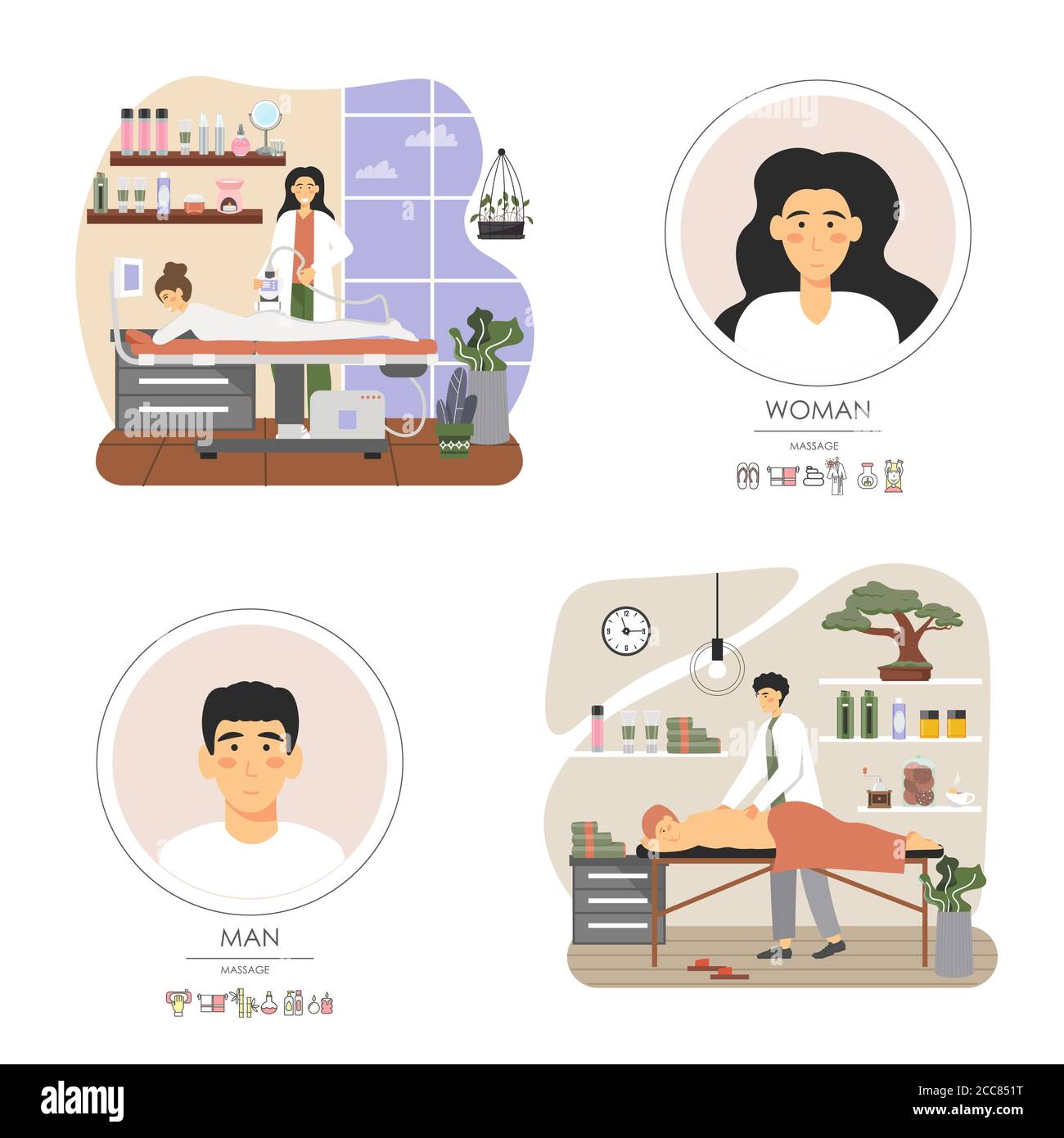 Masseur in medical cabinet Stock Vector Images - Alamy