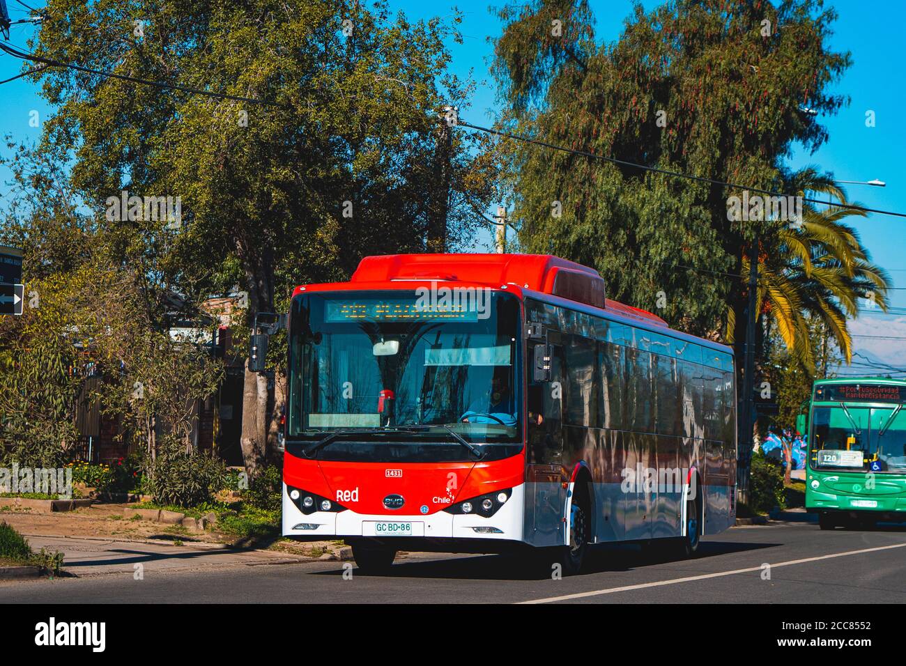 Santiago, Chile - July 2020: A Transantiago / Red Movilidad bus in ...
