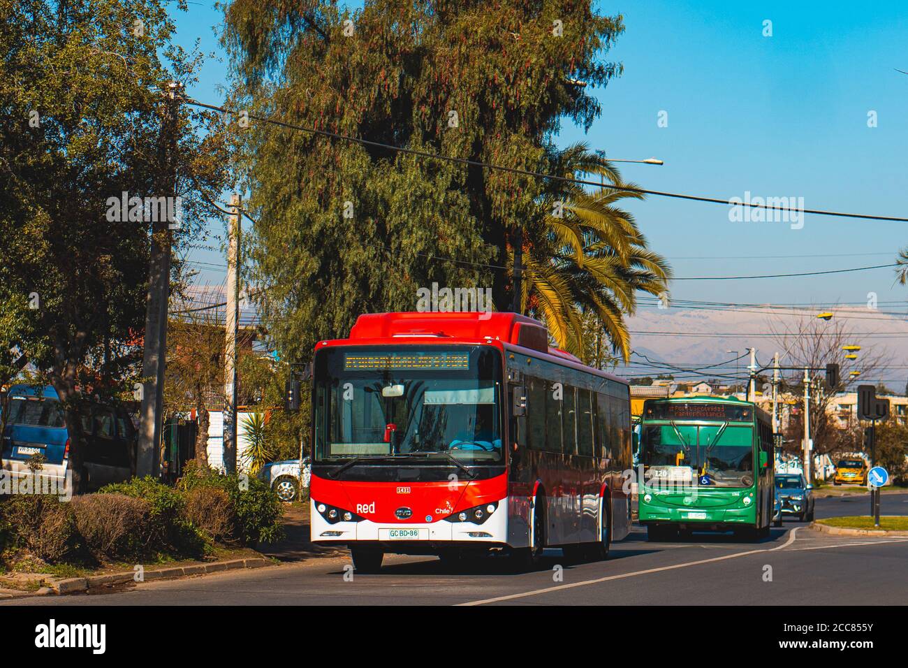 Santiago, Chile - July 2020: A Transantiago / Red Movilidad bus in ...