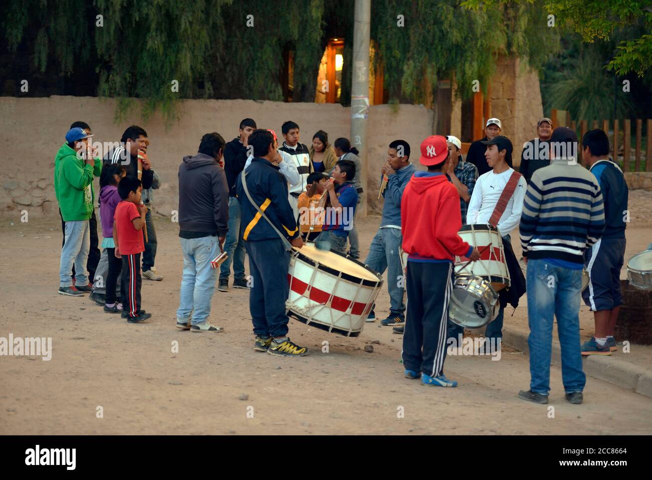 Local residents performing traditional Andean music in San Francisco de ...
