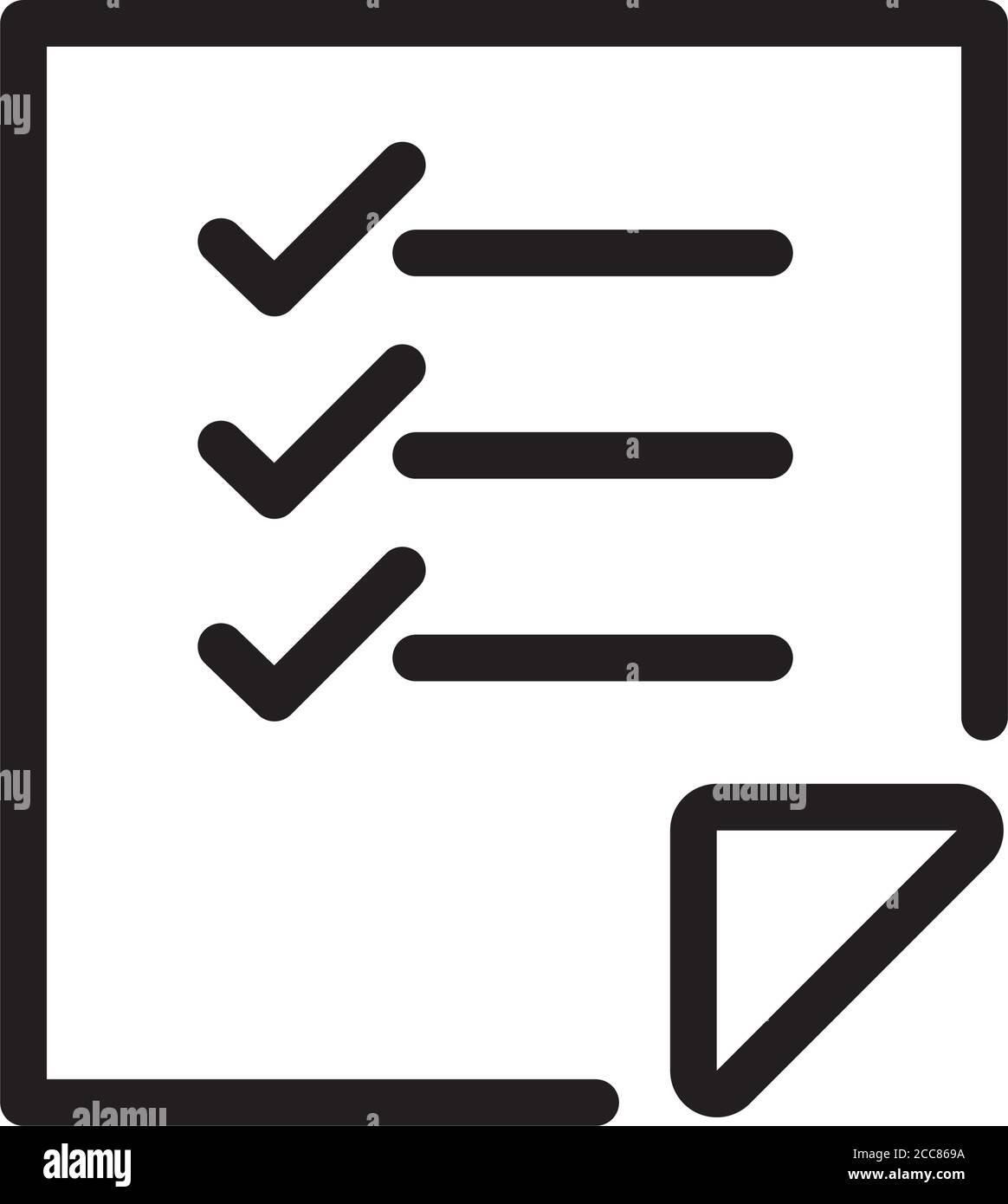 paper document file with checklist line style icon vector illustration ...