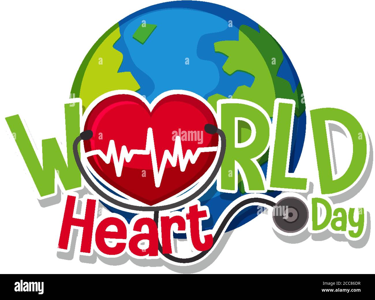 Isolated World Heart Day logo illustration Stock Vector Image & Art - Alamy