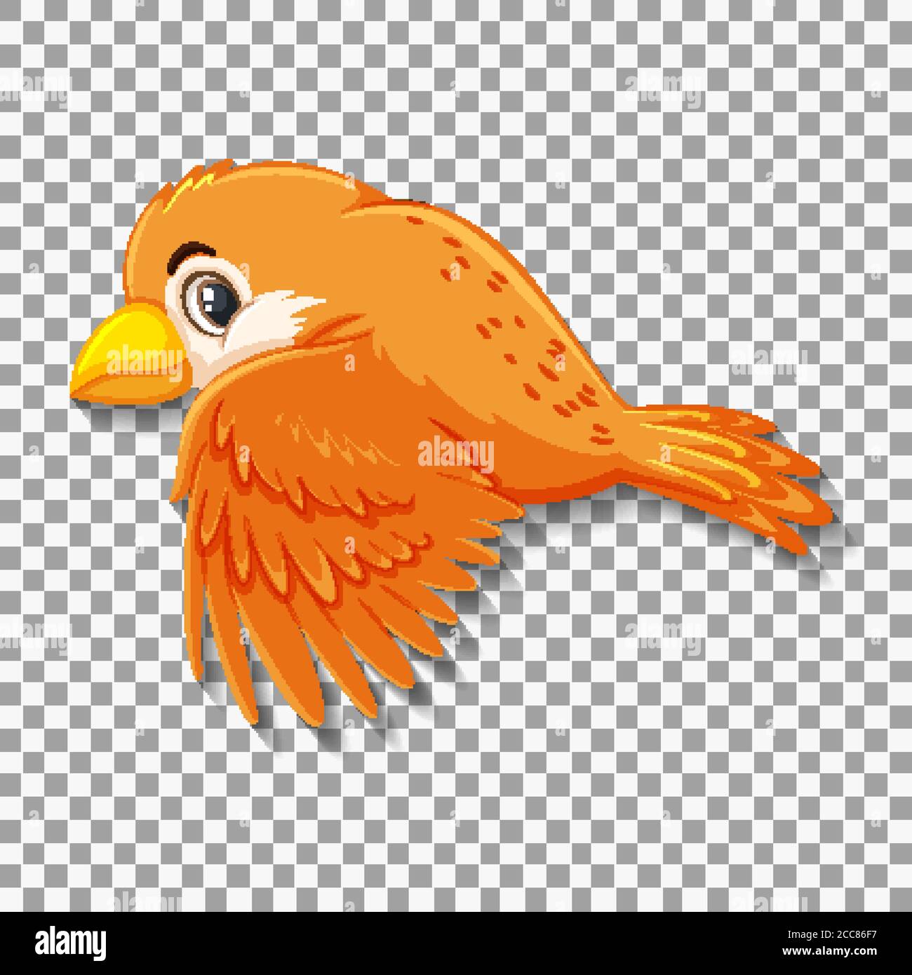 Cute orange bird cartoon character illustration Stock Vector Image ...