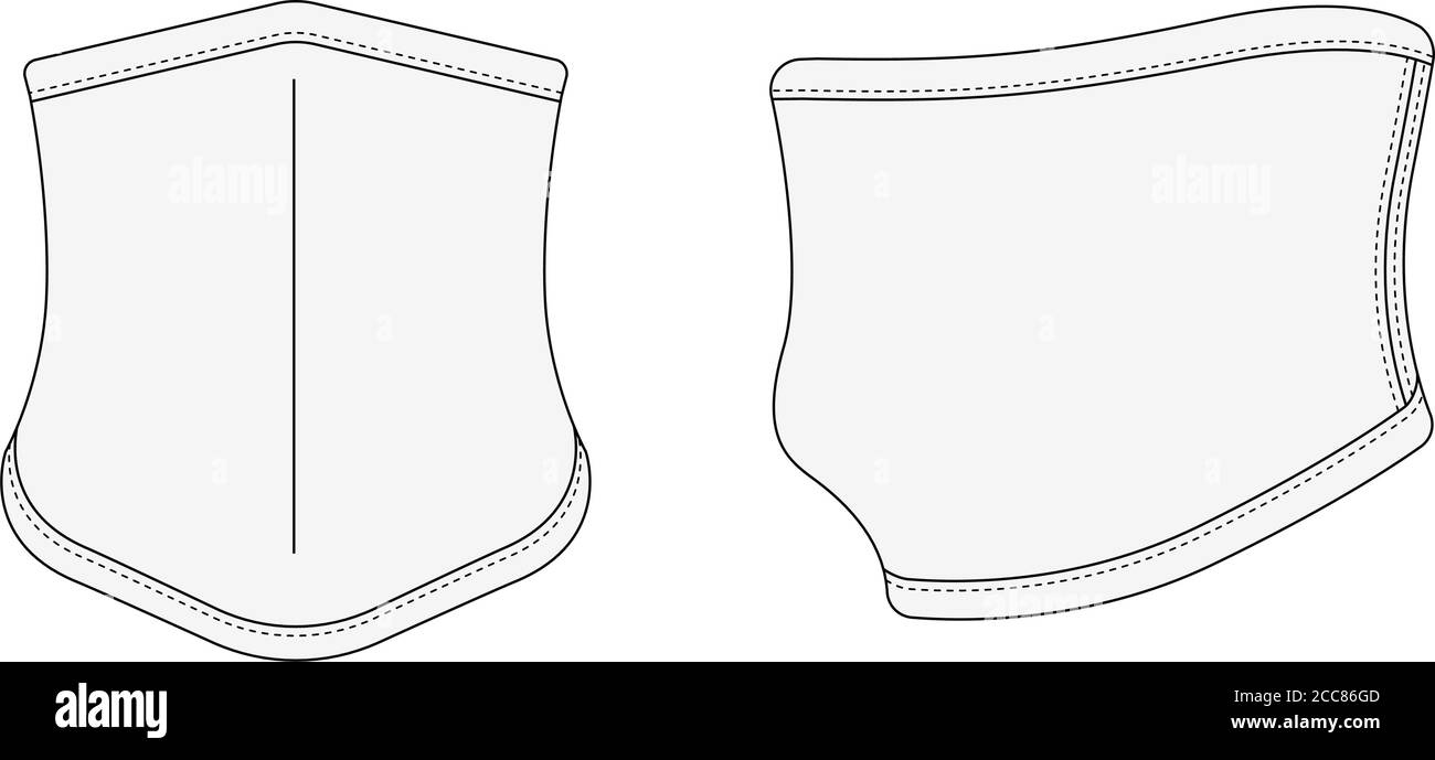 Neck gaiter, neck warmer vector template illustration / white Stock ...