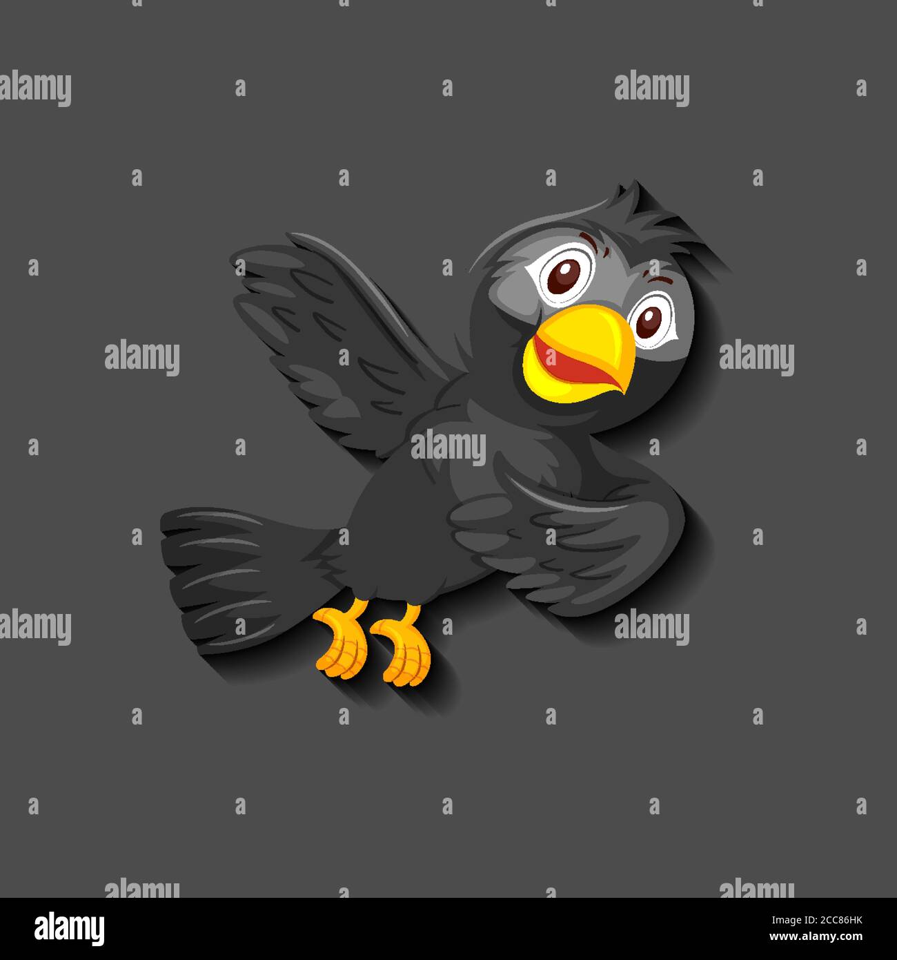 Black bird cartoon character illustration Stock Vector Image & Art - Alamy