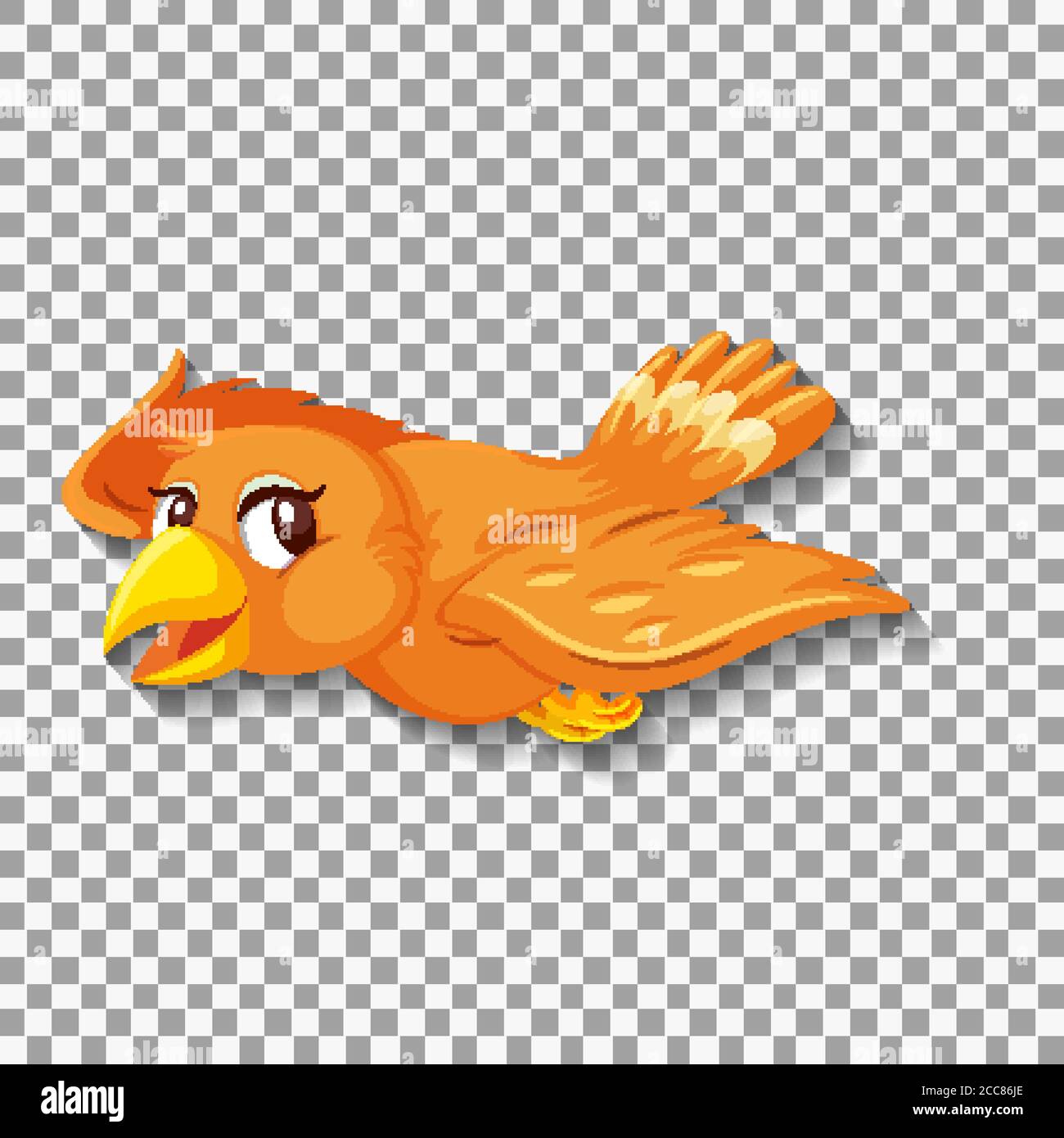 Cute orange bird cartoon character illustration Stock Vector Image ...