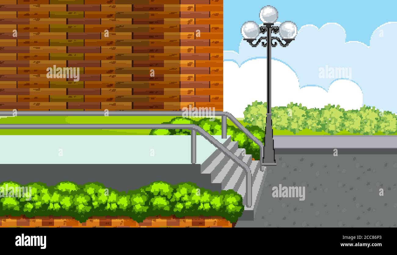 Simple street outdoor background illustration Stock Vector Image & Art ...