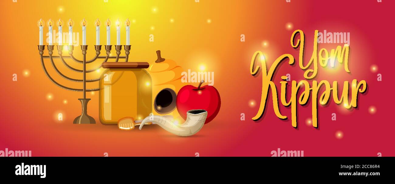 Yom Kippur logo greeting card template or background illustration Stock ...