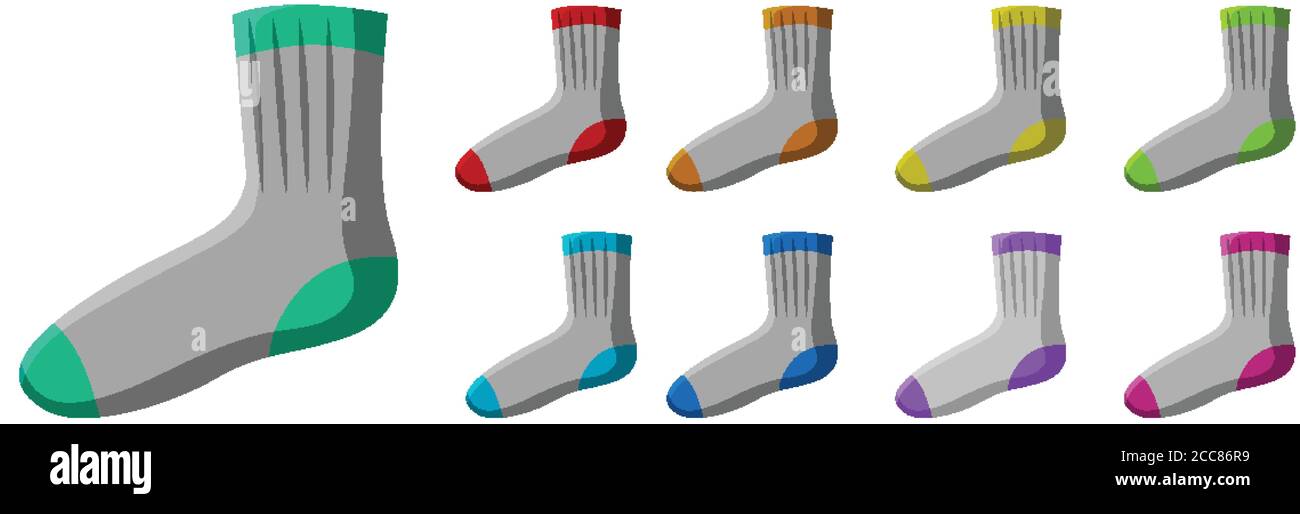 Set of different socks illustration Stock Vector Image & Art - Alamy