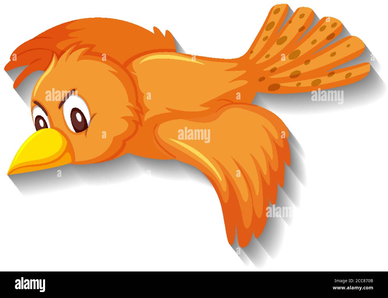 Cute orange bird cartoon character illustration Stock Vector Image ...