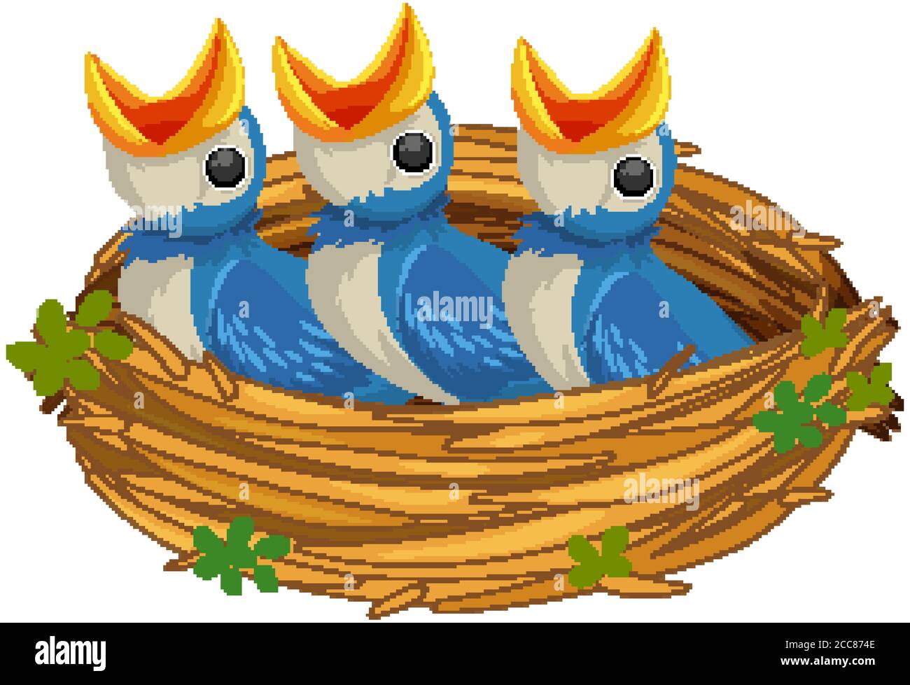 Hungry chicks cartoon character illustration Stock Vector Image & Art ...