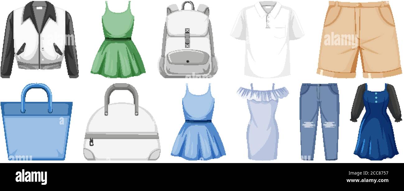 Set of clothes mock up illustration Stock Vector Image & Art - Alamy