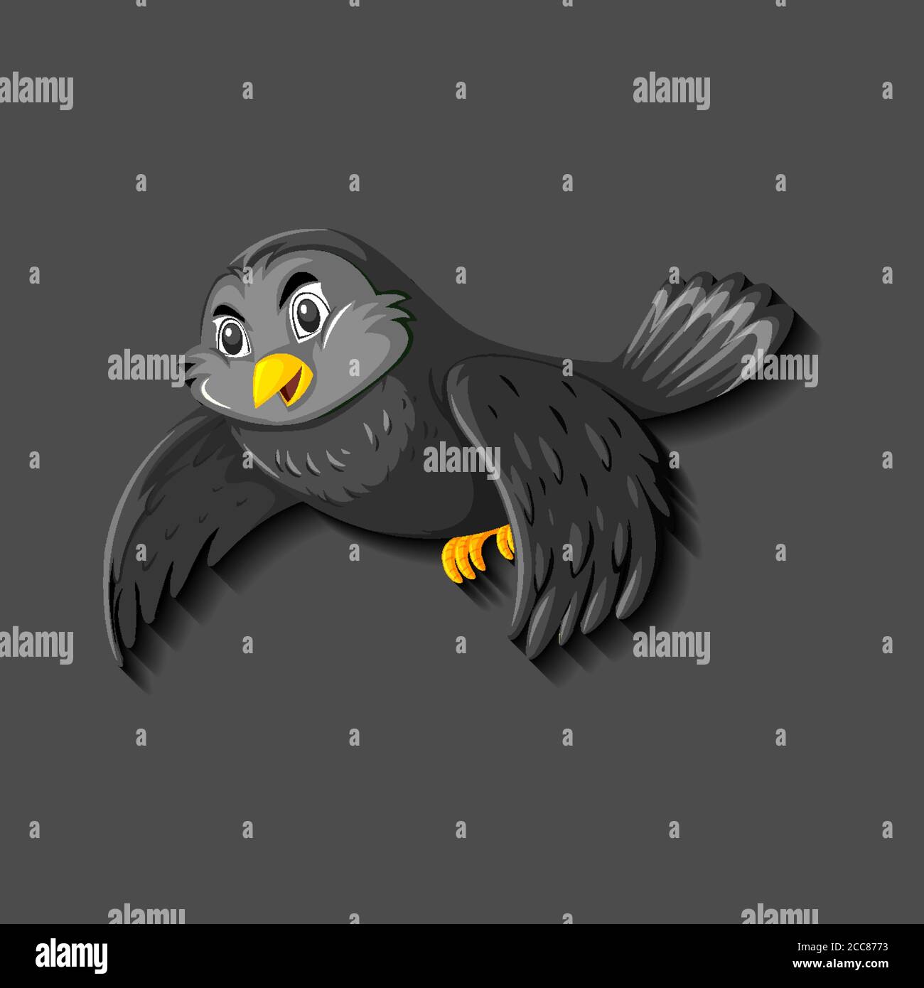 Black bird cartoon character illustration Stock Vector Image & Art - Alamy