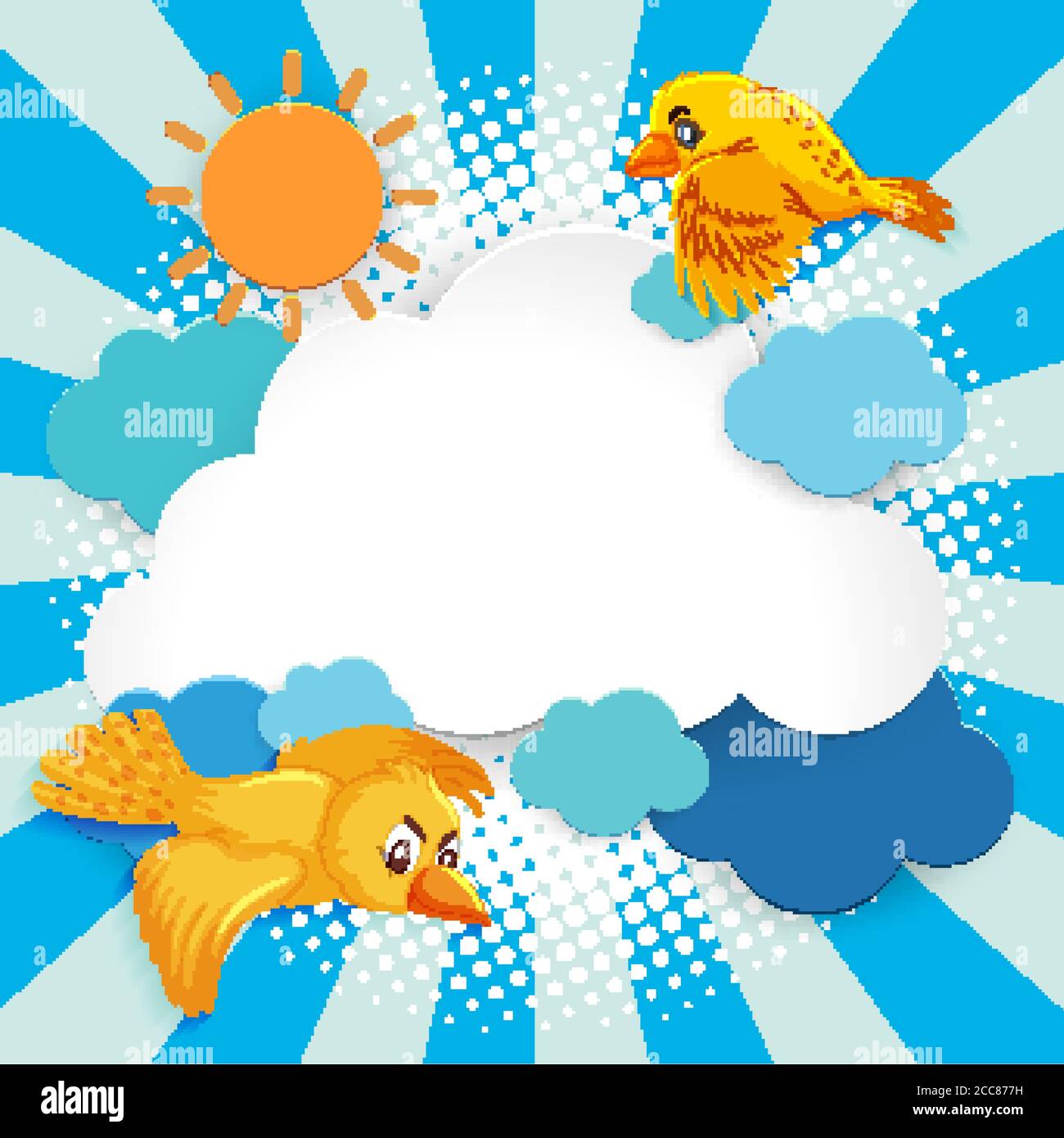 Bird fancy banner comic cartoon style illustration Stock Vector Image ...