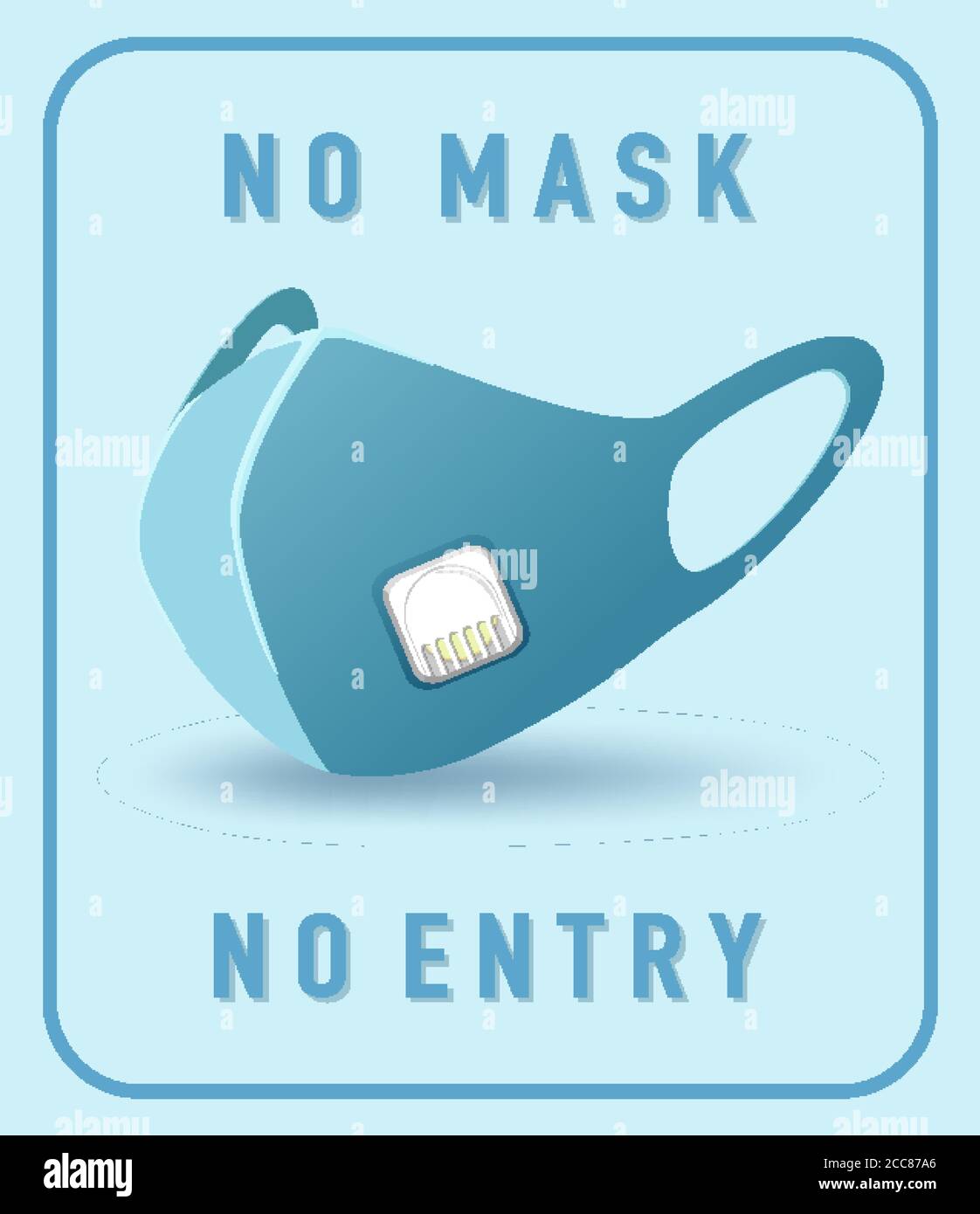 No mask no entry warning sign with mask object illustration Stock ...